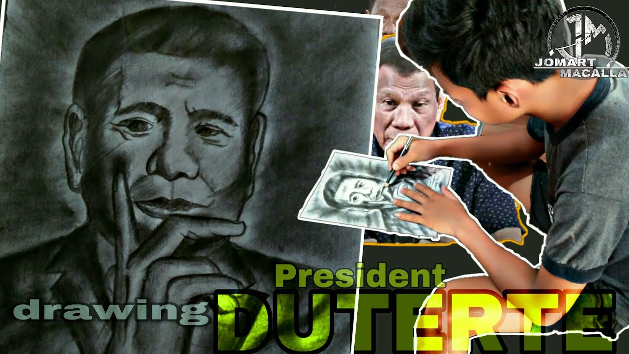 President Duterte | Pencil Drawing | 5th SONA | Jomart Macalla - YouTube