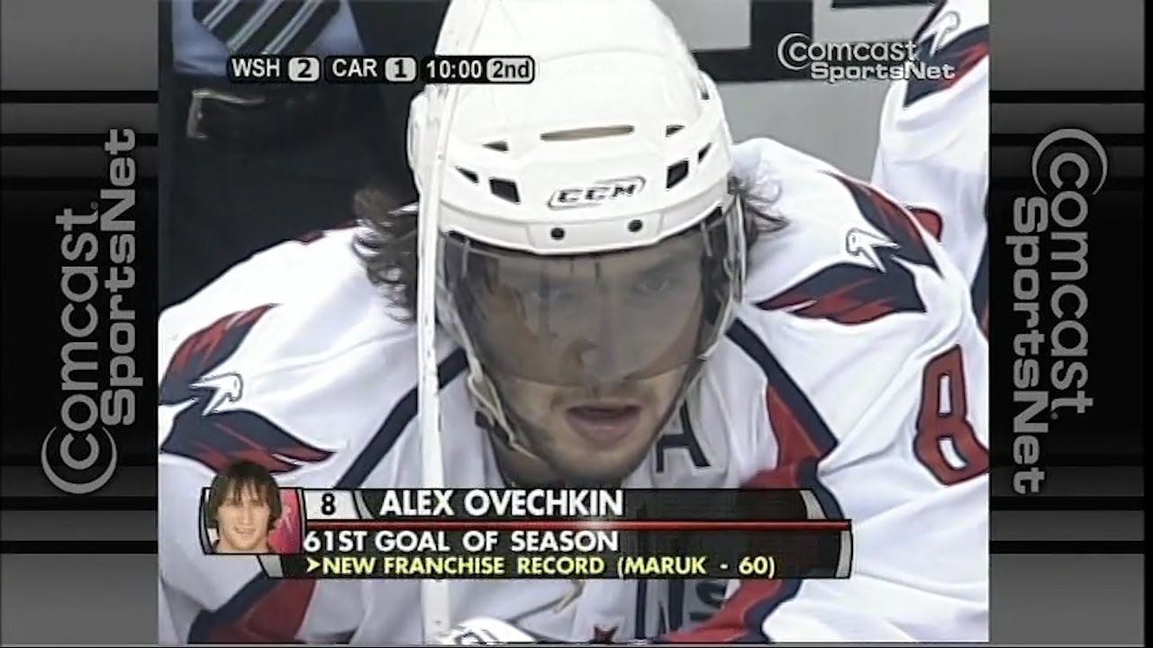 Ovi Breaks the Capitals Single-Season Goals Record (3/25/2008) - YouTube