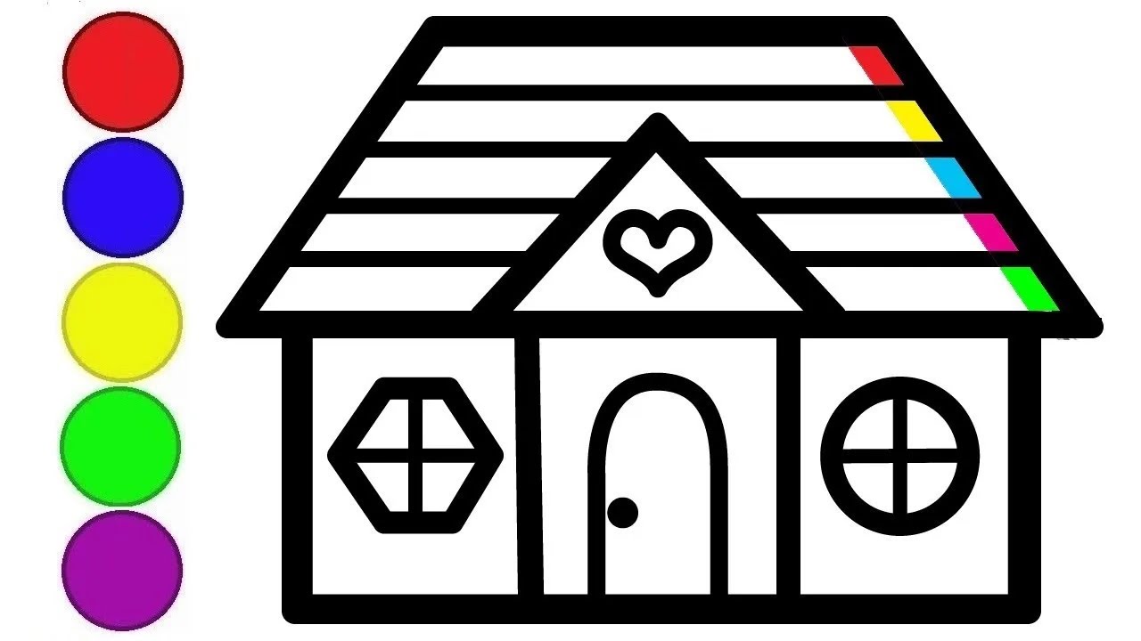 Drawing of two houses. Drawing, Painting, Coloring for Kids & Toddlers ...