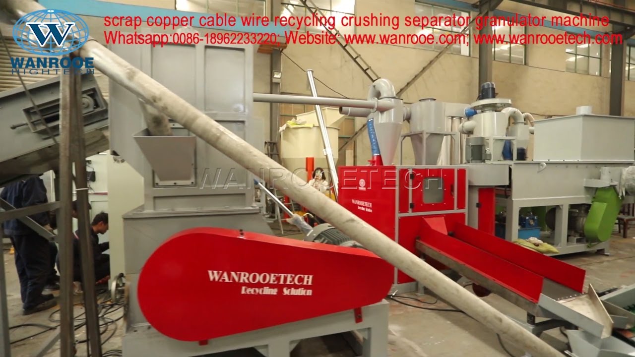 Scrap Copper Cable Wire Recycling Crushing Separator Granulator Machine ...