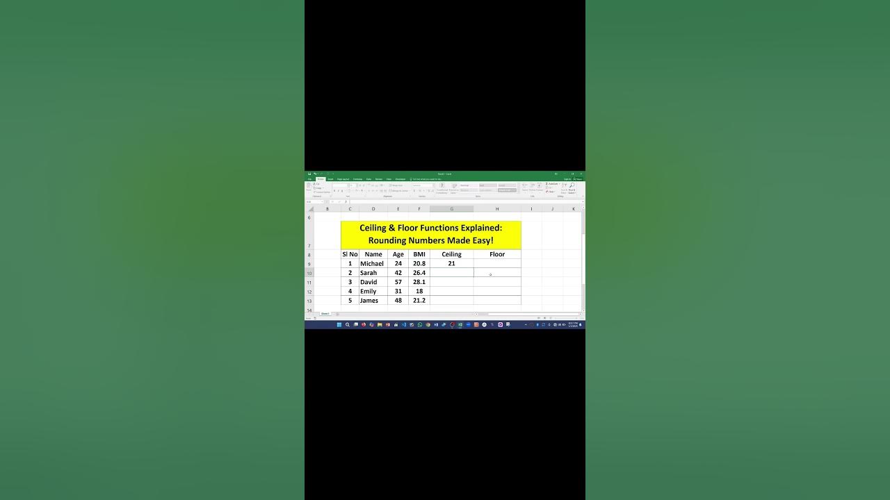 Ceiling & Floor Function in Excel | Round Up & Round Down Explained #CeilingFunction # ...