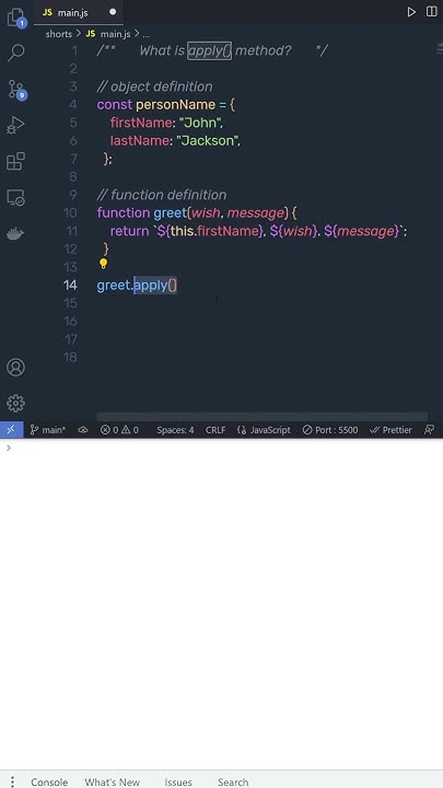 How To Can Use JavaScript apply() Method #shorts - YouTube