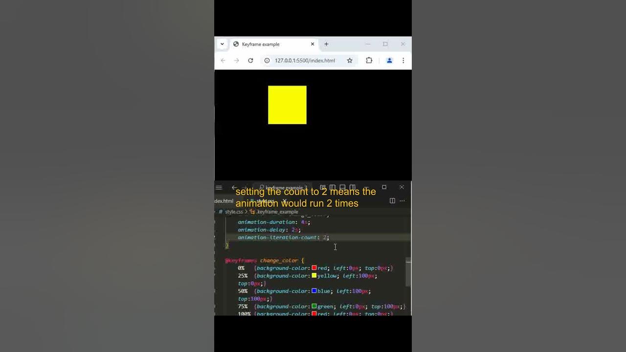 Css Animation Tutorialkeyframe Animation Example 3 Animation Delay And Animation Iteration