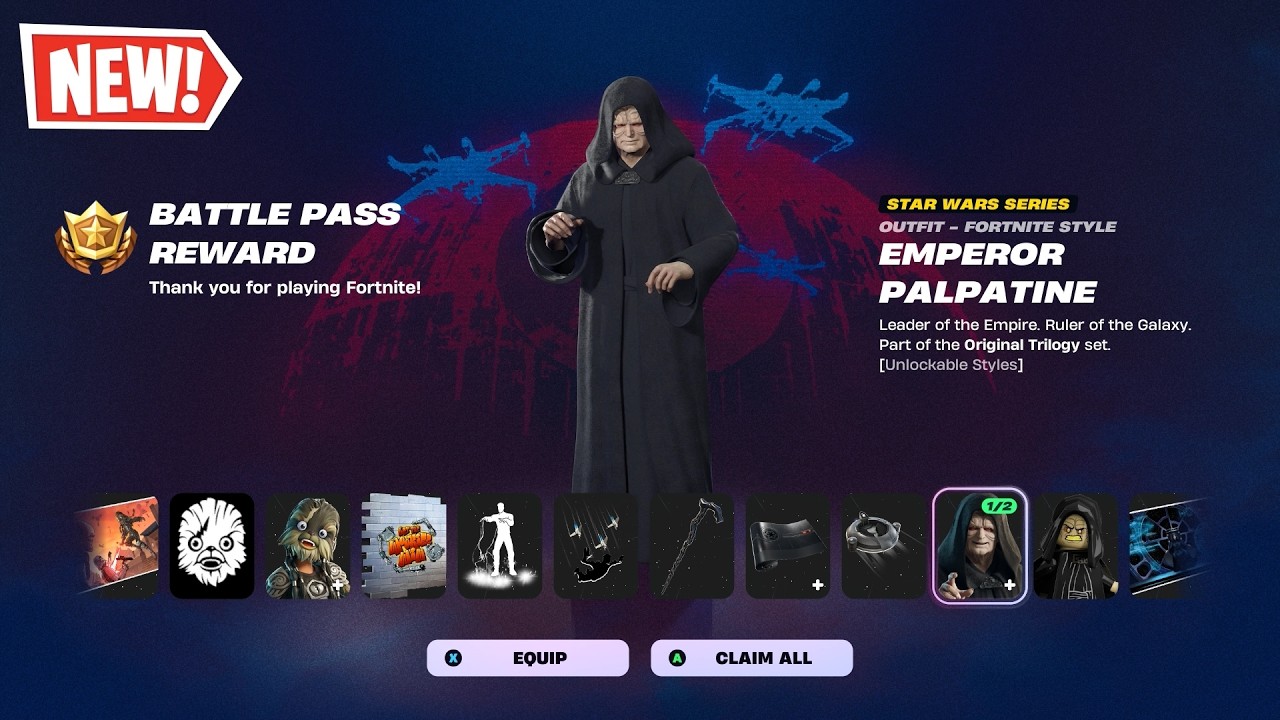 EMPEROR PALPATINE UNLOCKED! 🔥 Fortnite's Dark Side Awakens! - YouTube
