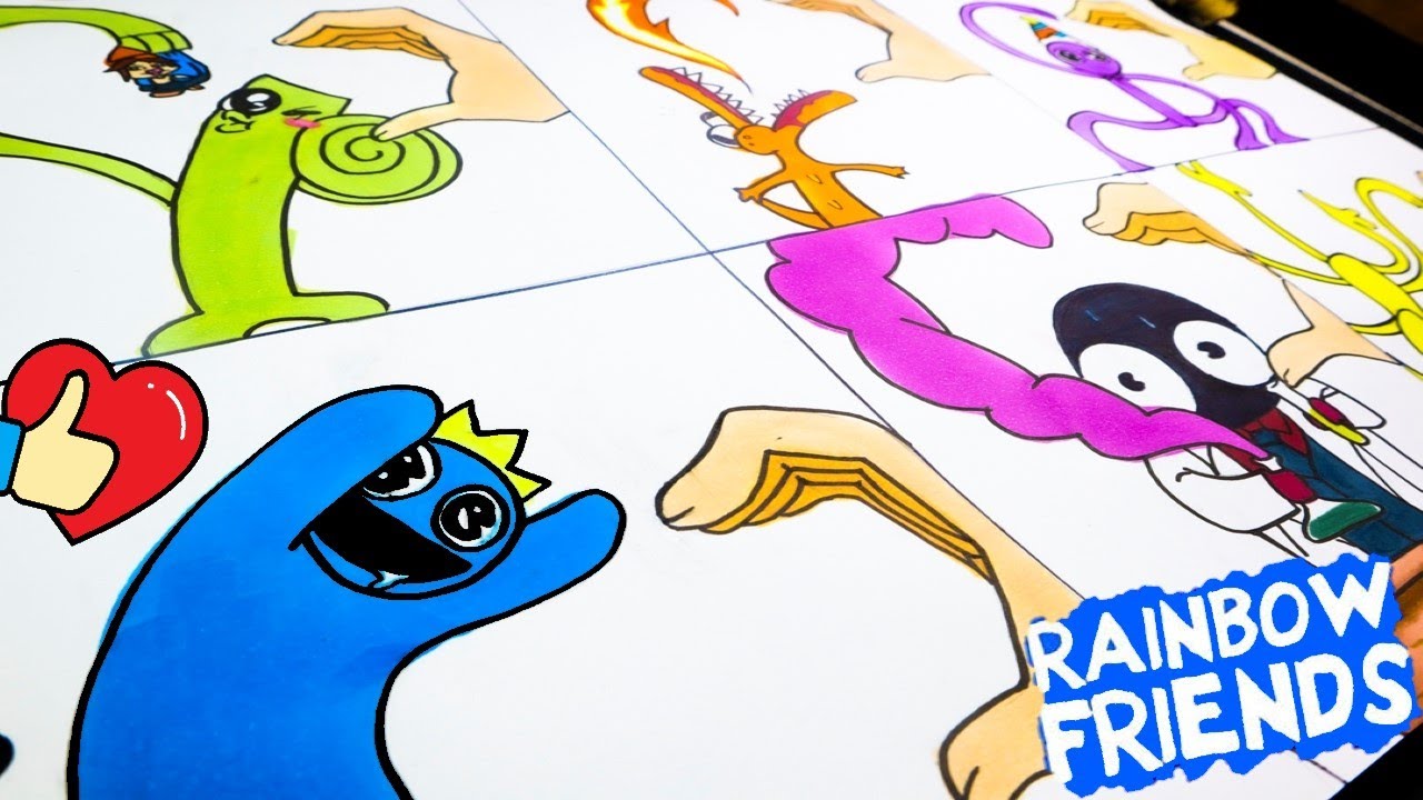 Dibujo rainbow friends art Finger Heart | DRAW FNF RAINBOW FRIENDS ...