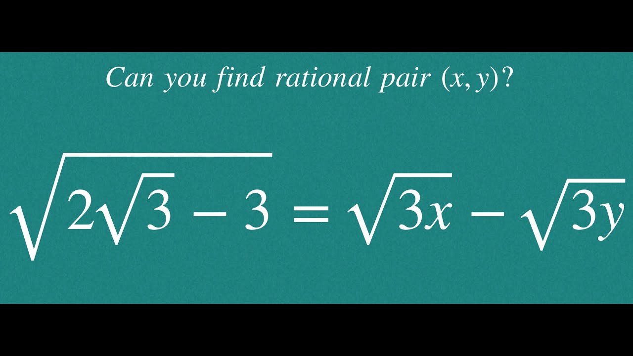 Radical equation , algebra tricks for competitive exams, math trick shots, Math Olympiad problem ...