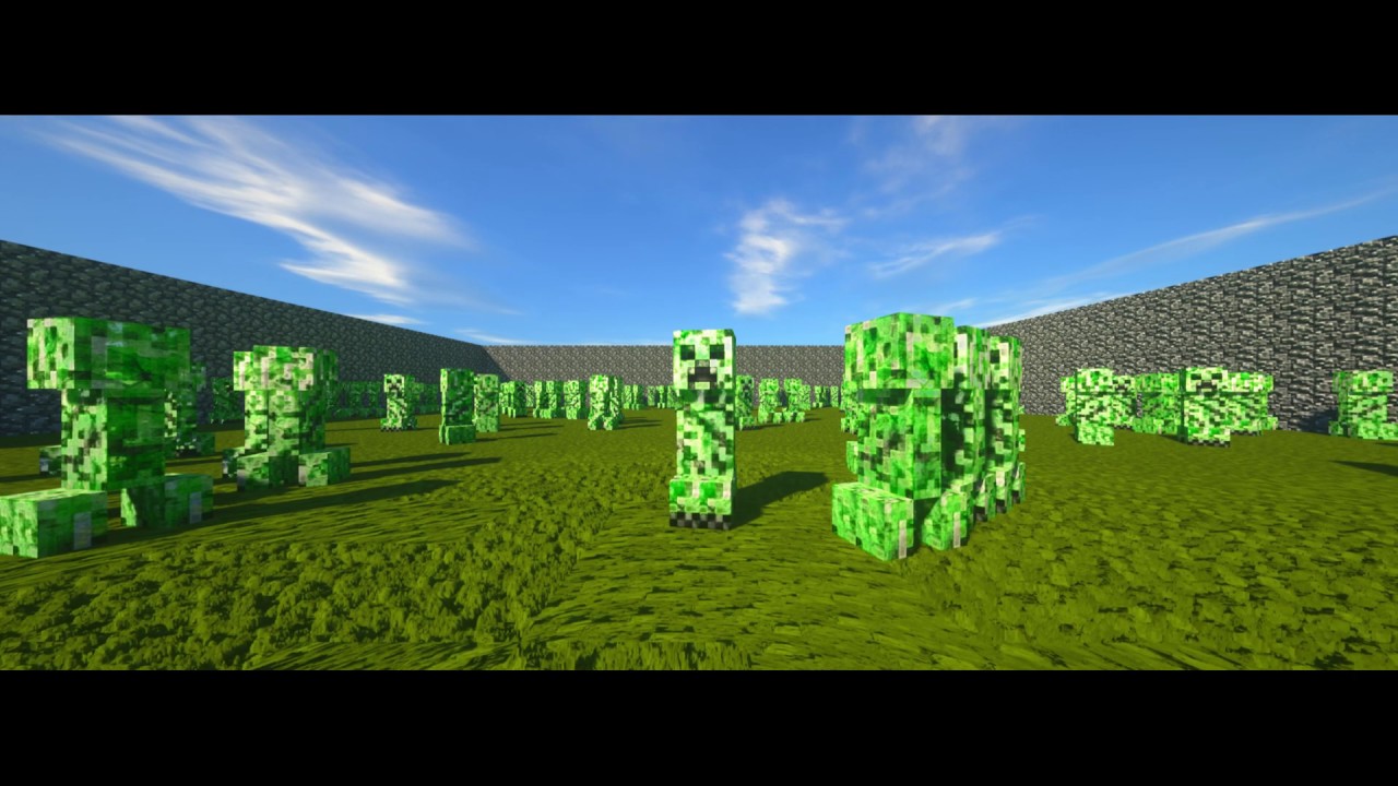 Minecraft - Cinematic camera slowly moves forward to the Сreeper (No ...