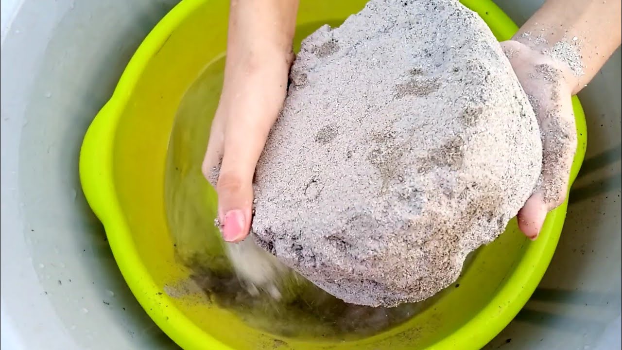 Big pure sand block dry +wet crumbling |Asmr satisfying videos🥀♥️ - YouTube