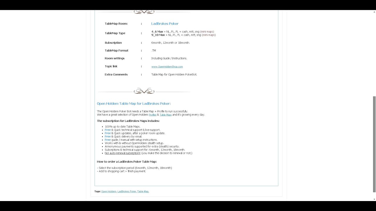 LadBrokes Table Map for OpenHoldem Poker Bot Software - YouTube