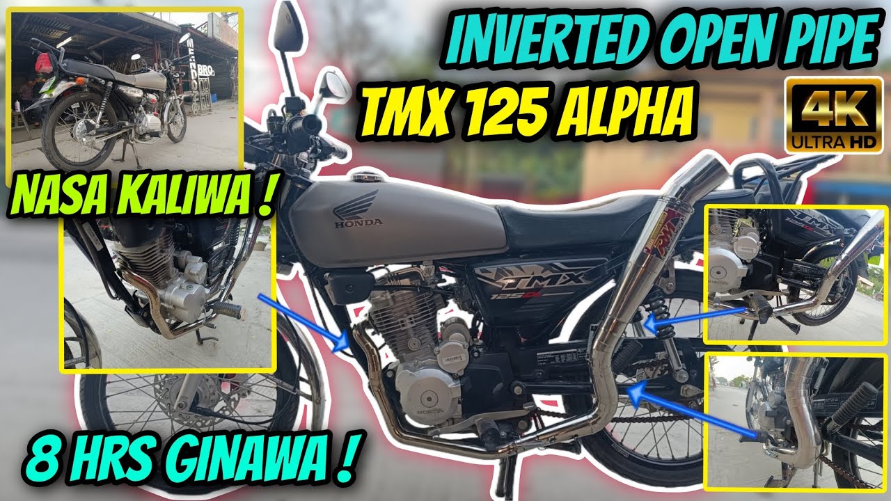 GANITO GINAWA ANG INVERTED OPEN PIPE SA HONDA TMX 125 ALPHA KO ...
