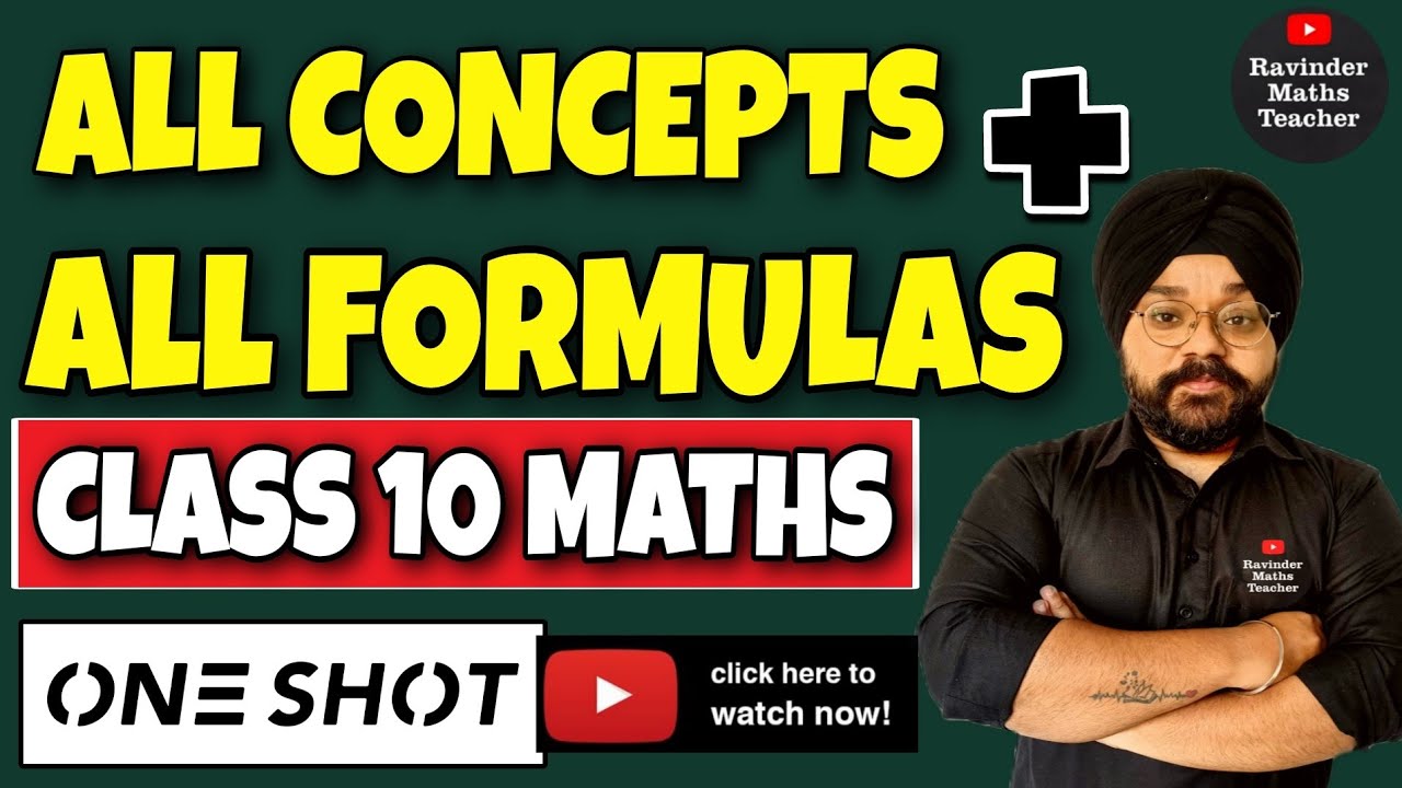All CONCEPTS & FORMULAS Of Class 10 Maths in One Video | CBSE Class 10 ...