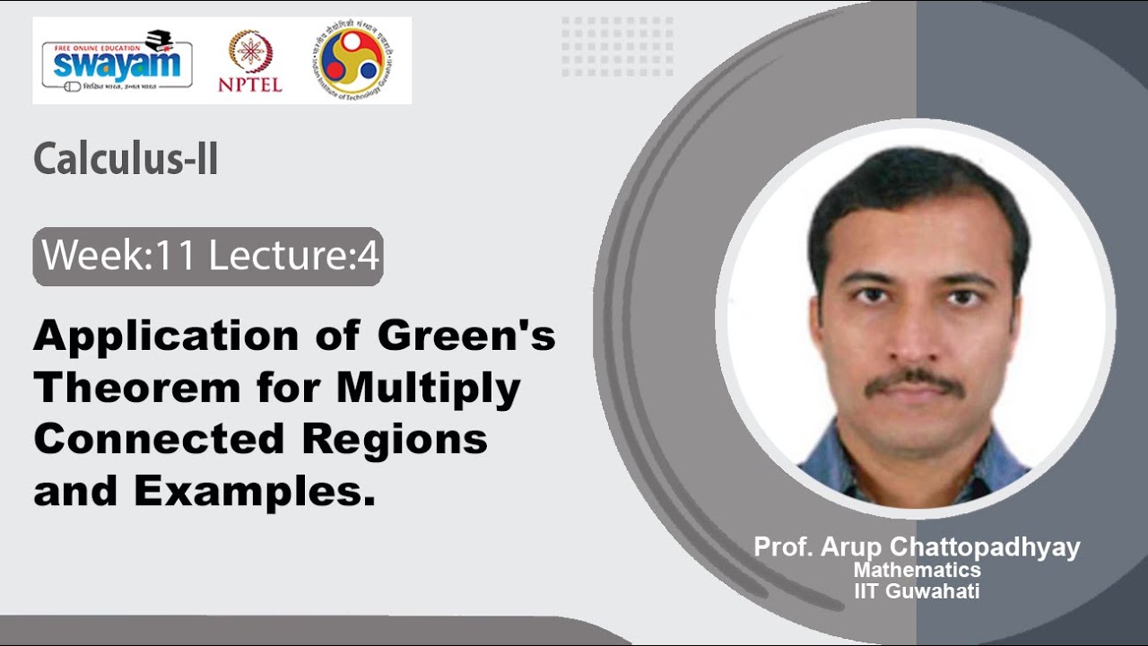 Lec 53: Application of Green's theorem for multiply connected regions ...