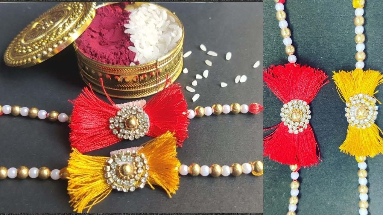 How to make Beautiful Rakhi at home | DIY Silk Thread Rakhi making ...