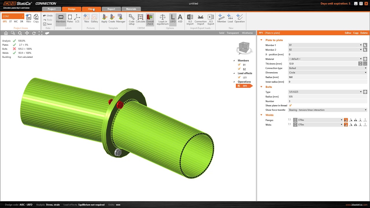 IDEA StatiCa Connection - Pipes endplate - YouTube
