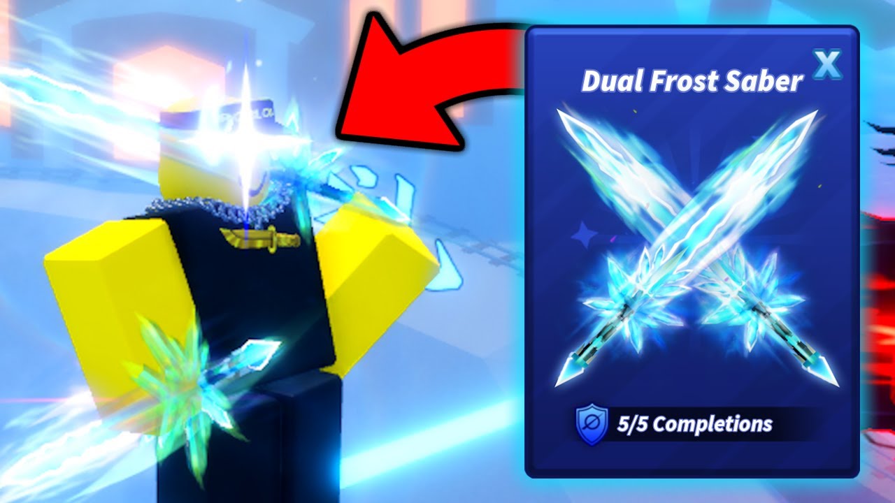 HOW TO CLAIM DUAL FROST SABER IN ROBLOX BLADE BALL - YouTube
