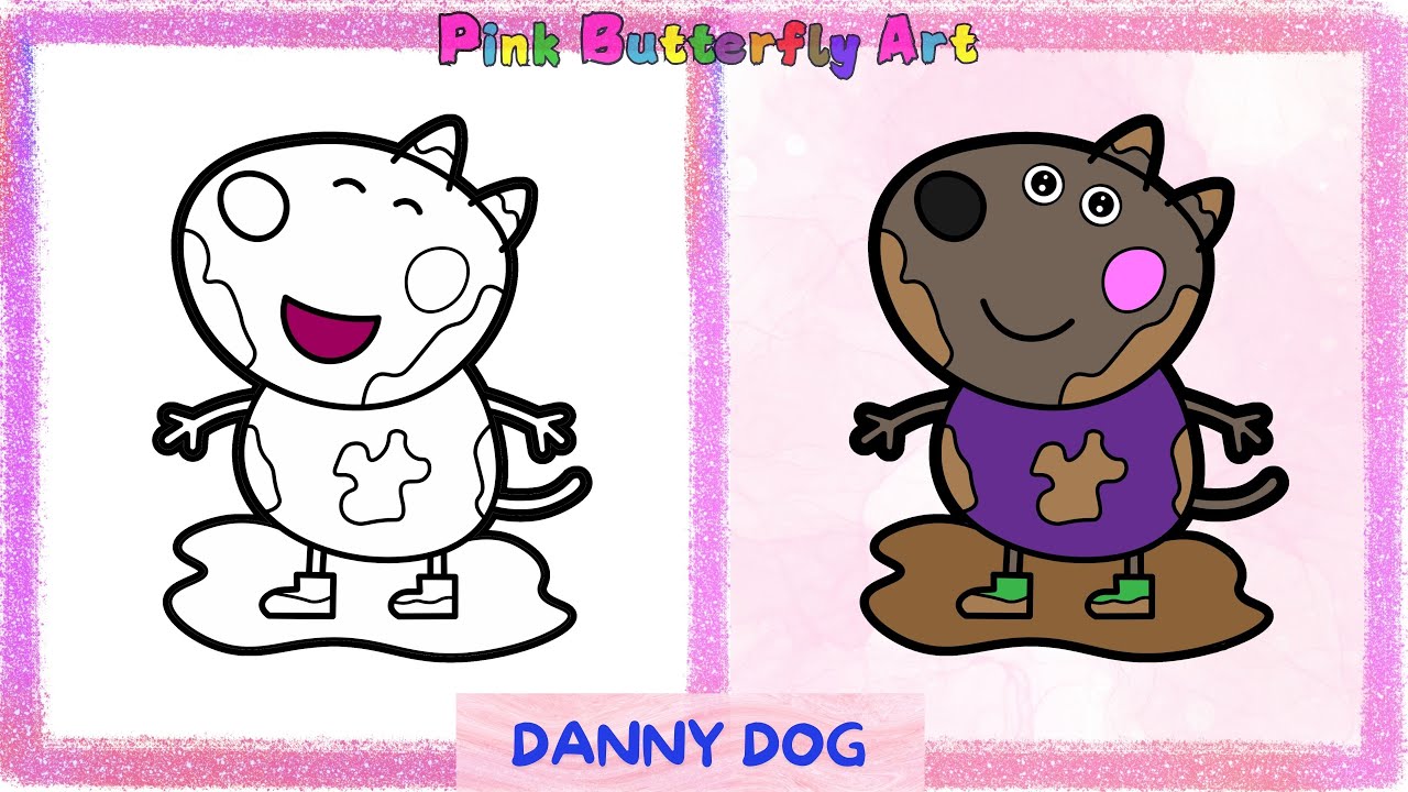 Danny Dog Splashing in a Muddy Puddles Drawing and Coloring Animations ...