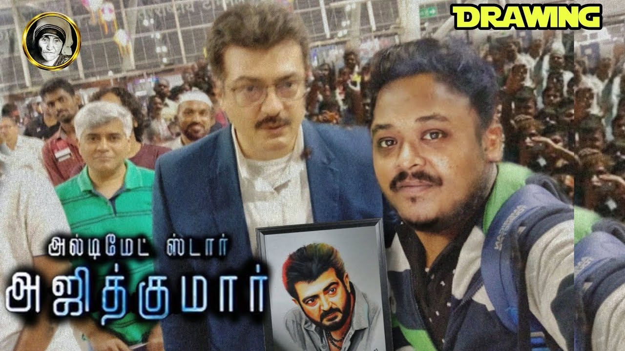 Ajith Kumar (AK) colour drawing | how to draw thala Ajith | ladakh ...