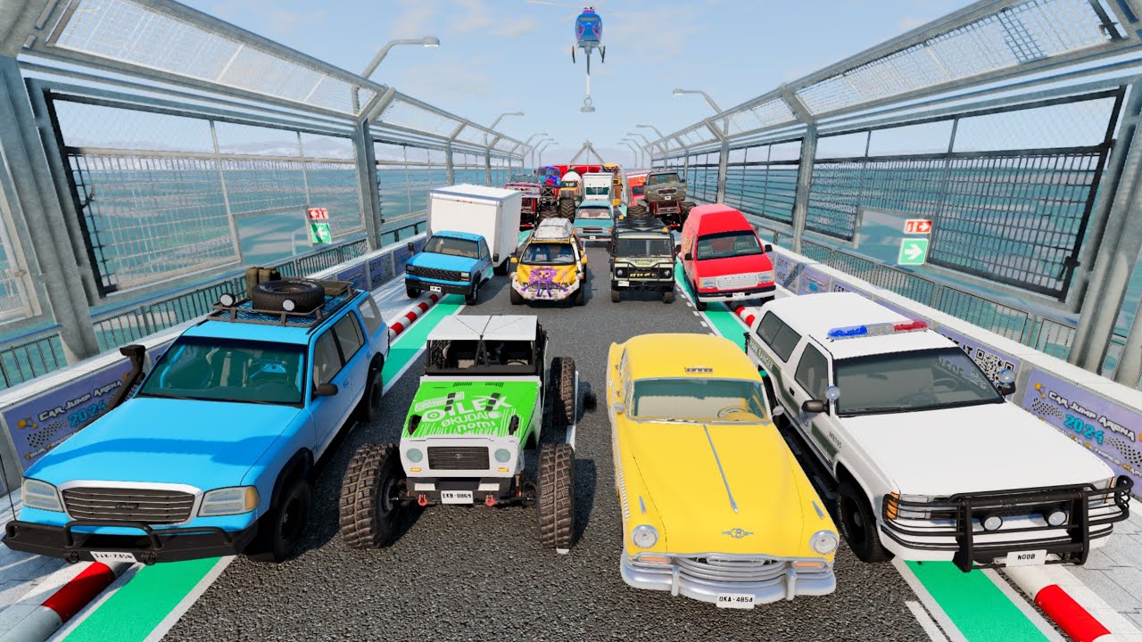 Vehicles Car's High Speed Long Ramp Jump Crashes .17 - YouTube