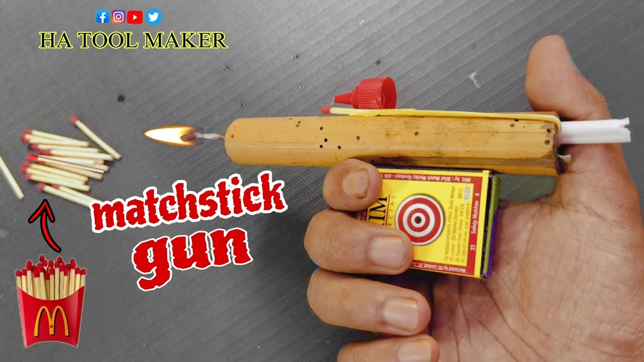 gun ll toy gun ll matchbox gun ll matchstick gun ll matchstick craft ll ...