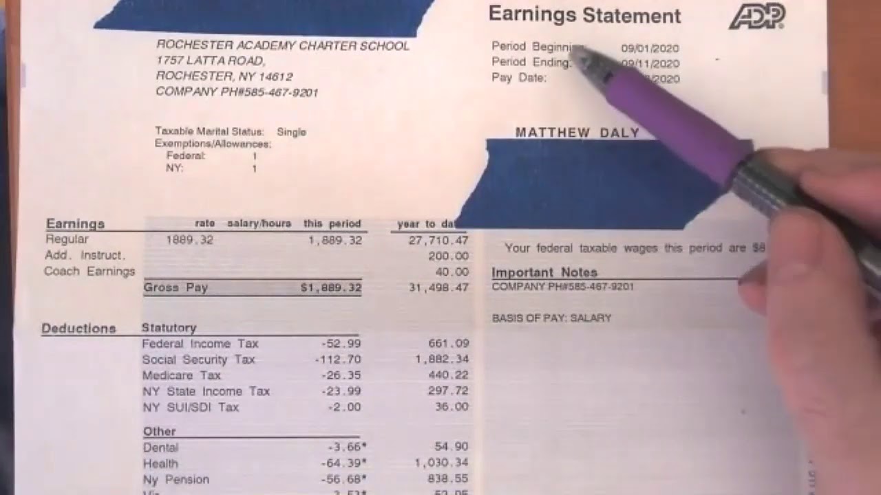 Paystub #1 - Overview and Gross Pay vs. Net Pay - YouTube