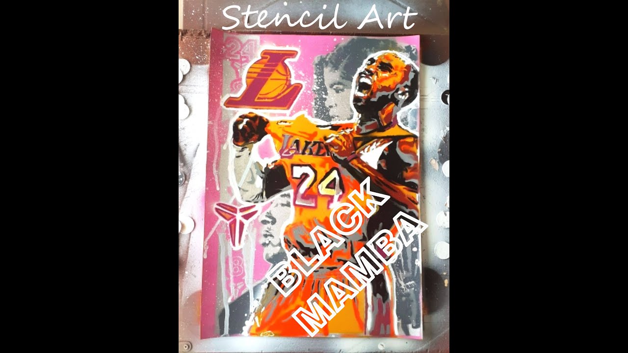 KOBE BRYANT STENCIL ART (MULTILAYER) - YouTube