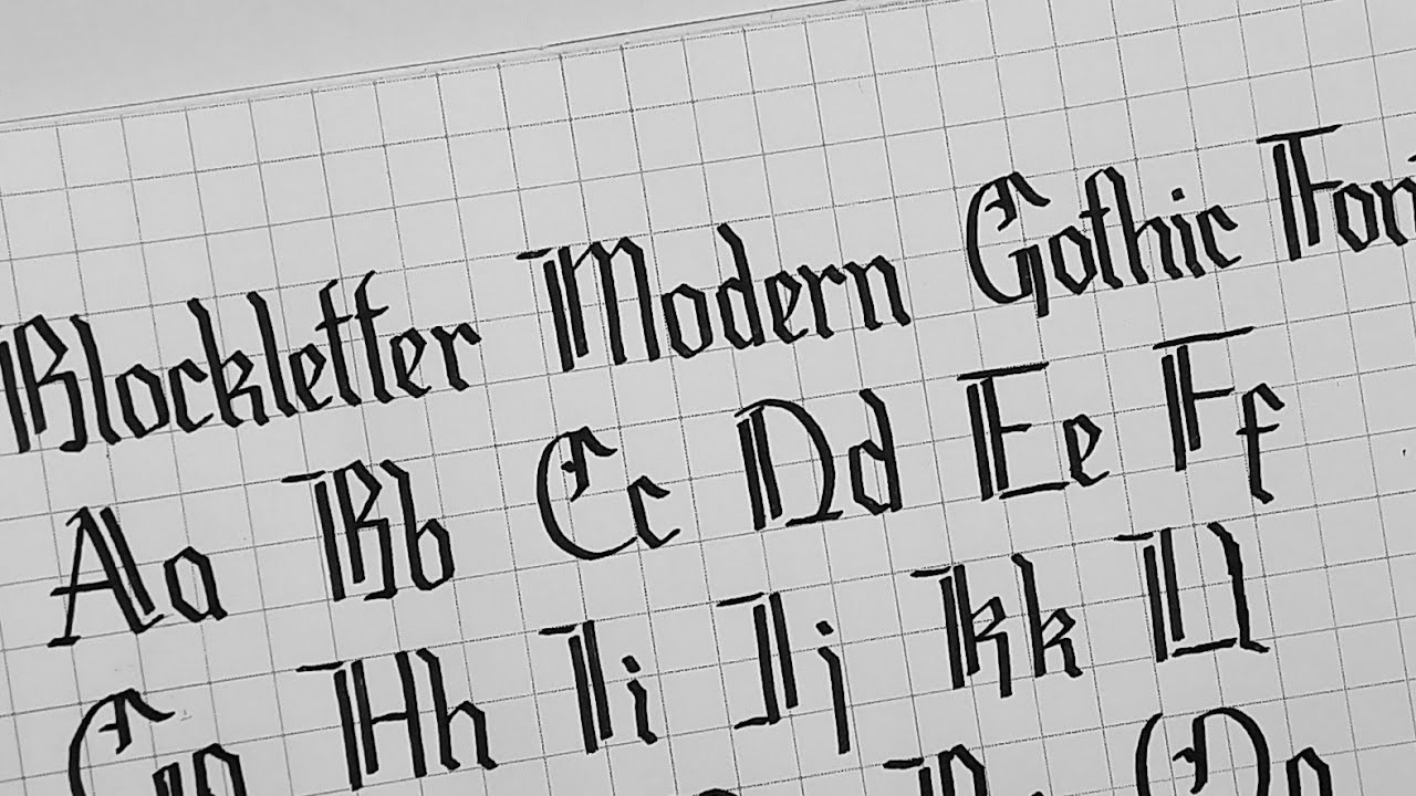 Modern Gothic alphabets | Fancy lettering Aa to Zz| Calligraphy | - YouTube