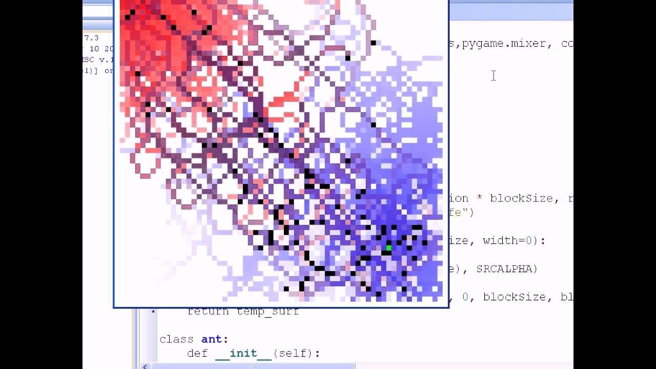 Ant colony optimization (Python & Pygame) - YouTube