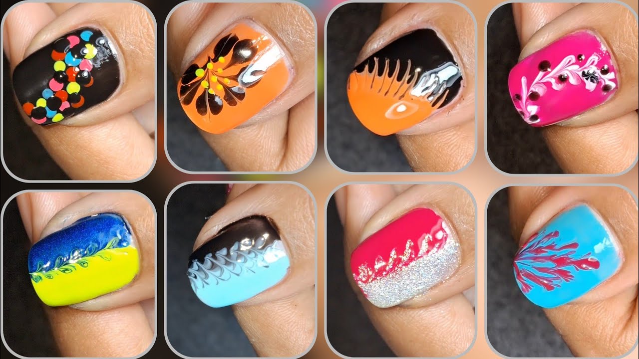 top 8 easy and simple nail art design at home with nail art tools ...