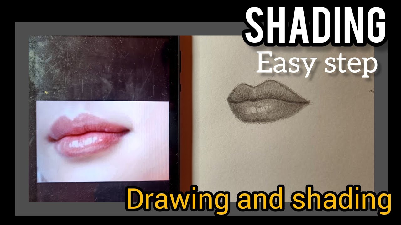 How to easy lips shading || lips drawing || Lips pencil shading ||easy ...