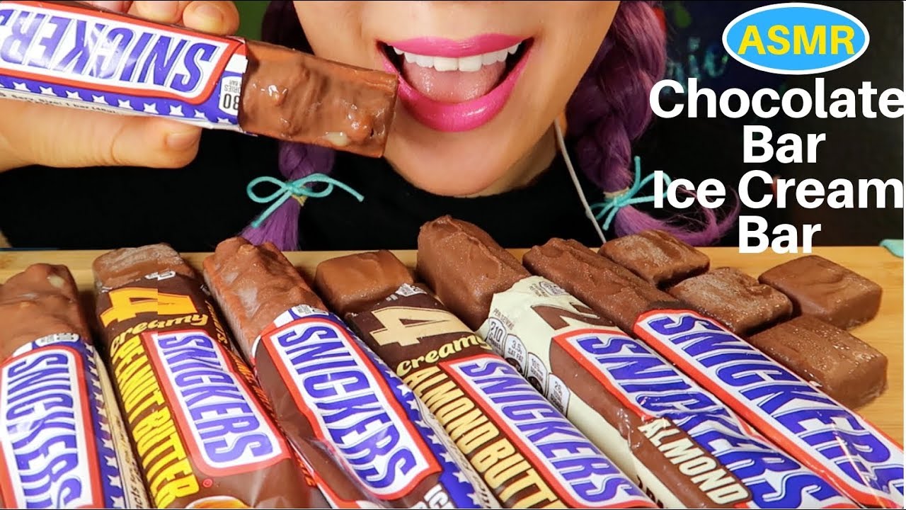ASMR 다양한 스니커즈 초코바+아이스크림바 리얼사운드 먹방 |SNICKERS CANDY BAR+ICE CREAM BAR ...