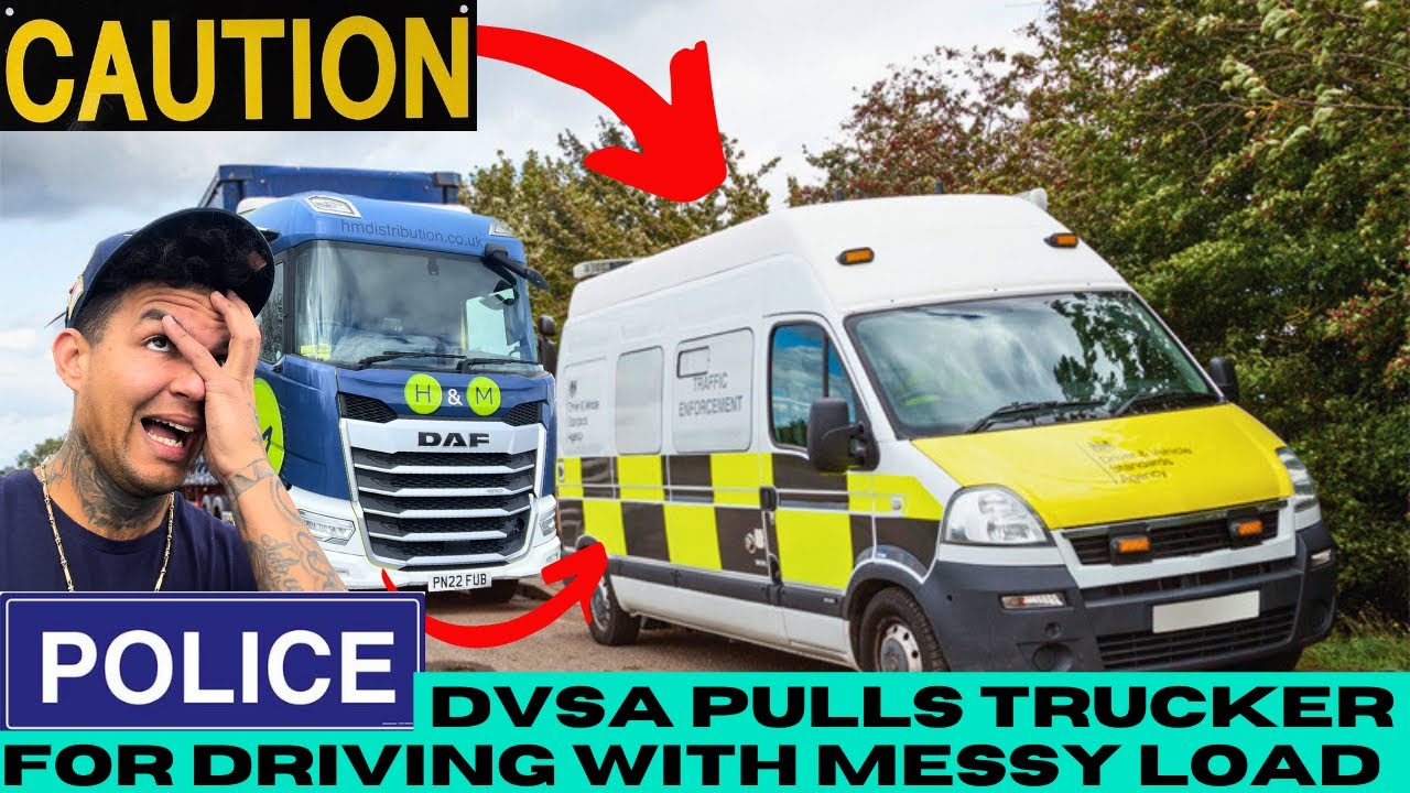 DVSA Police Pulls HGV Truck Driver for Transporting Messy Load ...