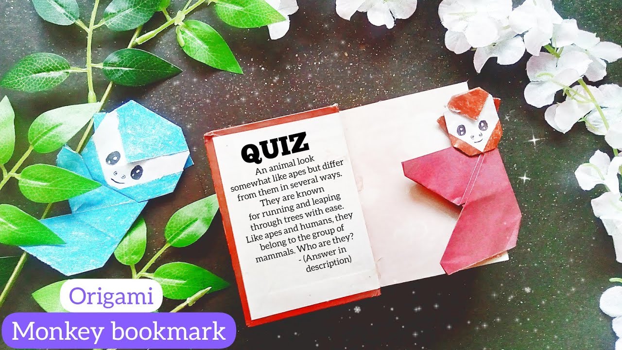 DIY Origami Monkey Bookmark | How To Make Paper Bookmark | Back To ...