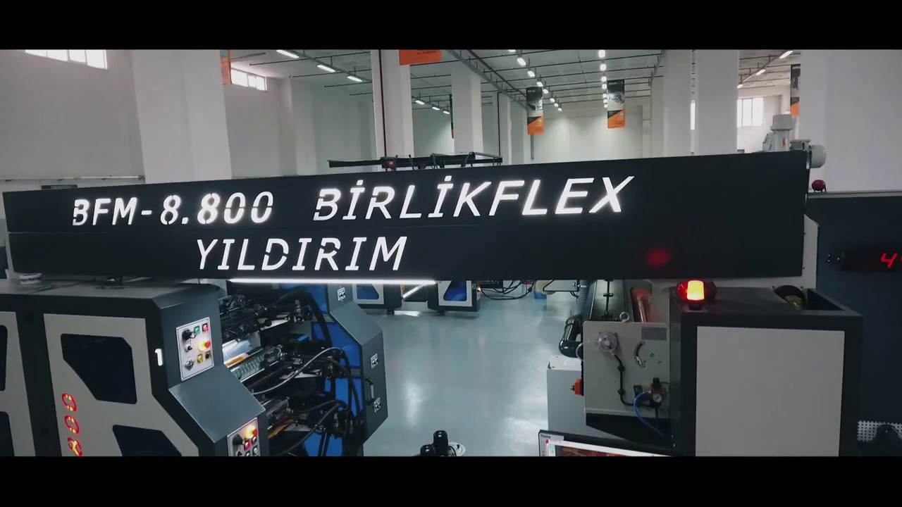 Birlik Flex Makine YILDIRIM-8 Color 80 Cm Central Drum Flexo Printing Machine - YouTube