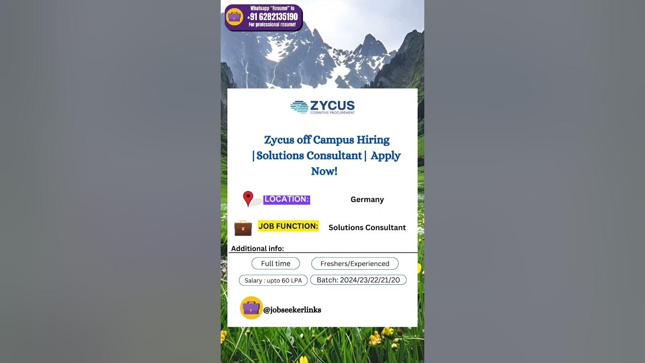 Zycus off Campus Hiring|Solutions Consultant|Apply Now| - YouTube