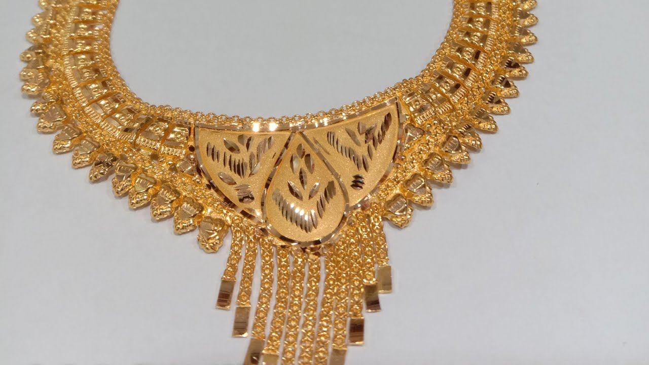 latest gold light necklace design for women - YouTube