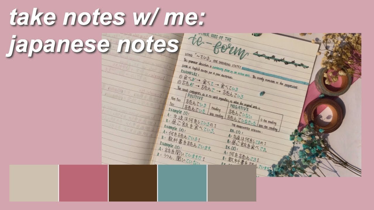 take notes w/ me: japanese notes! // choustudies - YouTube