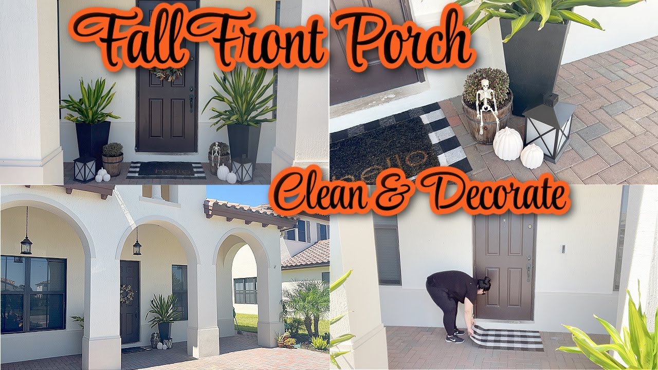 FALL FRONT PORCH CLEAN AND DECORATE WITH ME | PRESSURE DEEP CLEANING ...