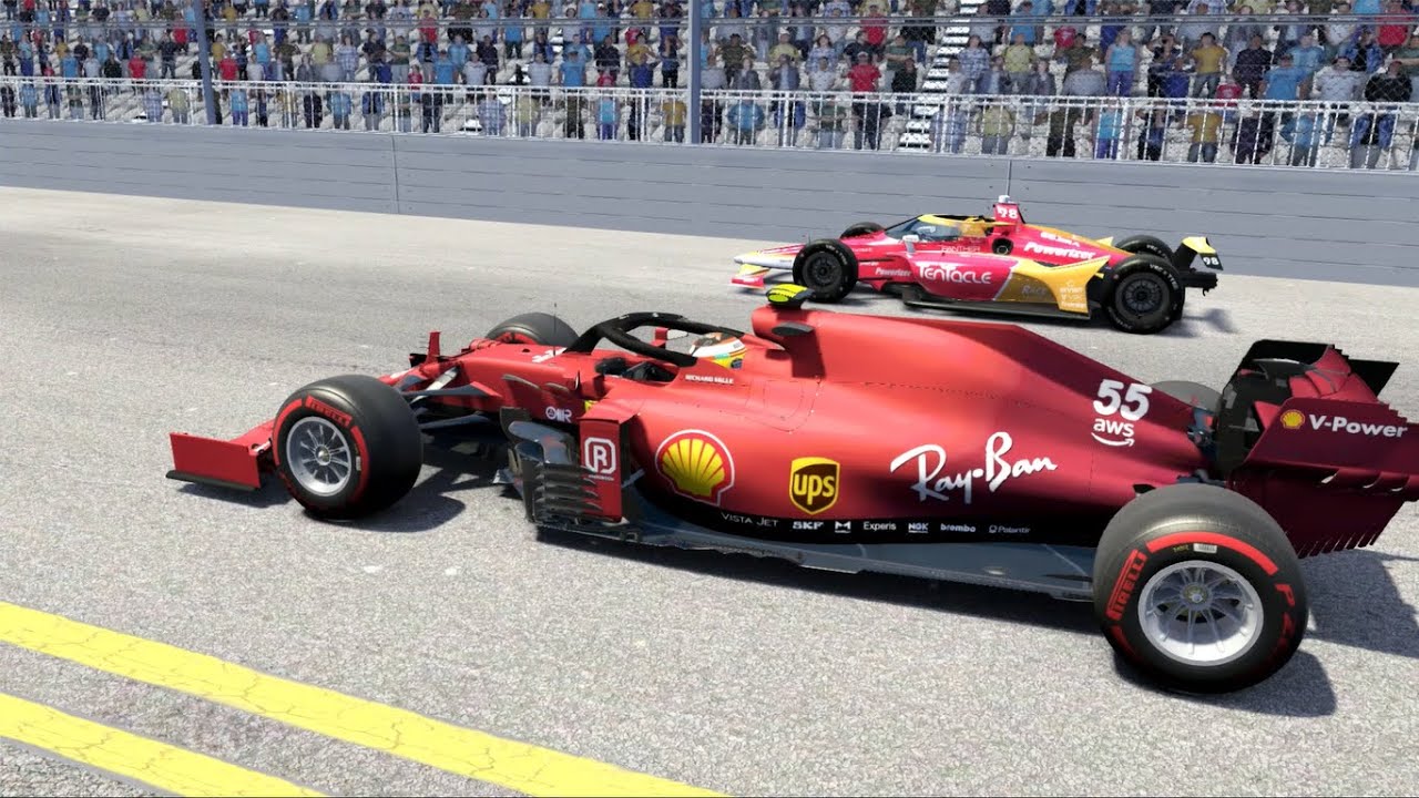 F1 2021 Ferrari vs INDYCAR Oval Setup | Daytona 500 - YouTube