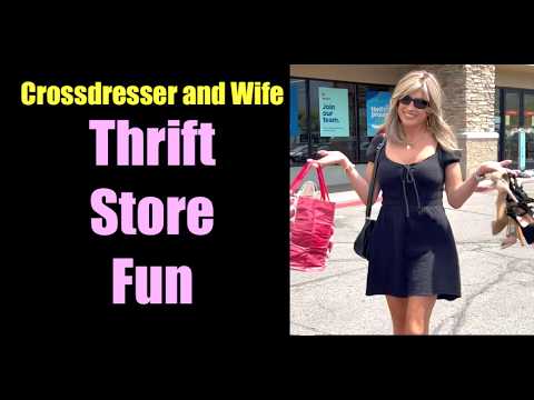 Spaß im Secondhand-Laden. Crossdresser und Ehefrau