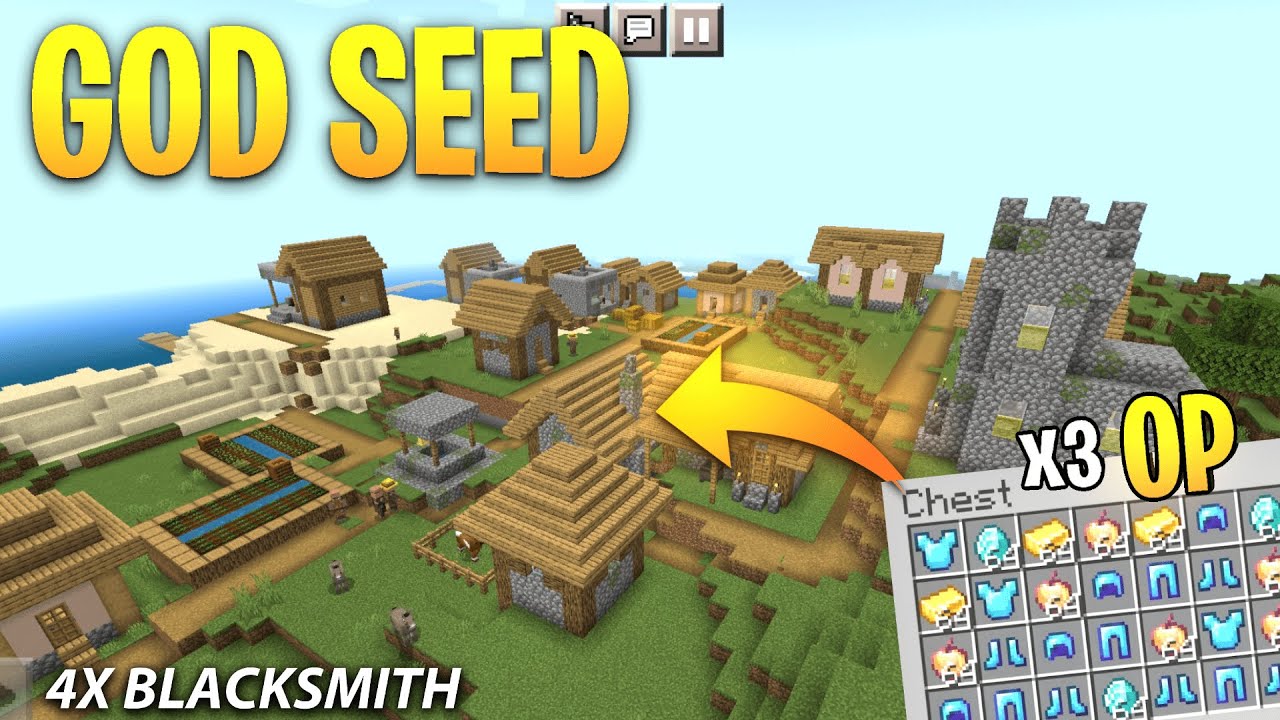 4 Blacksmith Best Seed Minecraft 1.19 pocket edition || Seed Minecraft ...