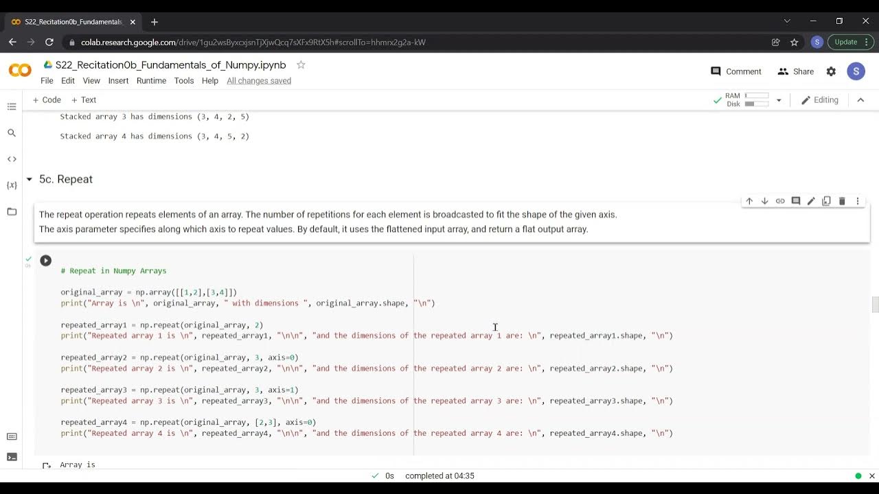 Recitation 0b | Fundamentals of Numpy - Combining Data (7/8) - YouTube