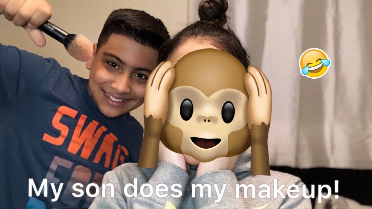 My Son does my Makeup! - YouTube