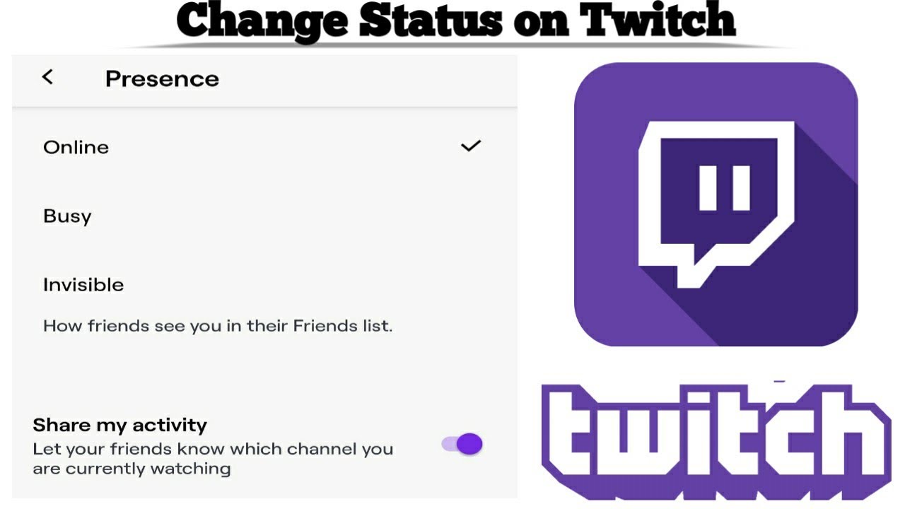 How to Change Online status On Twitch app | Enable or Disable Twitch ...