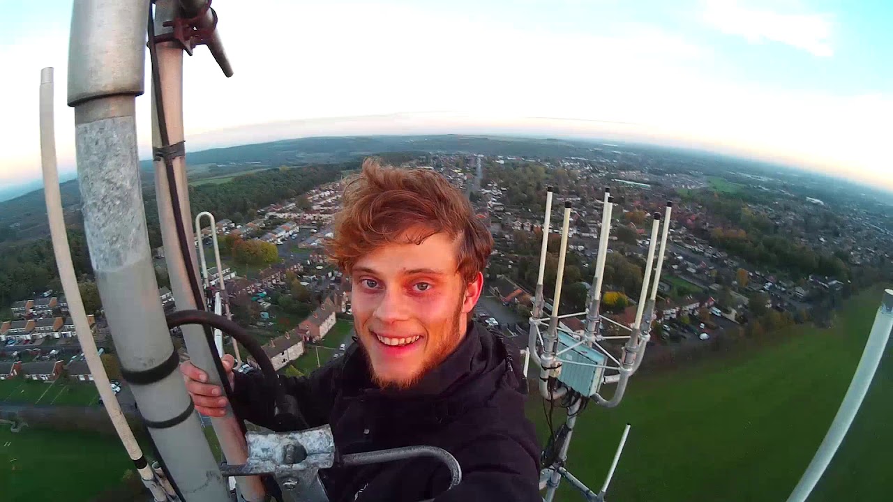 Climbing Pye Green radio tower - YouTube
