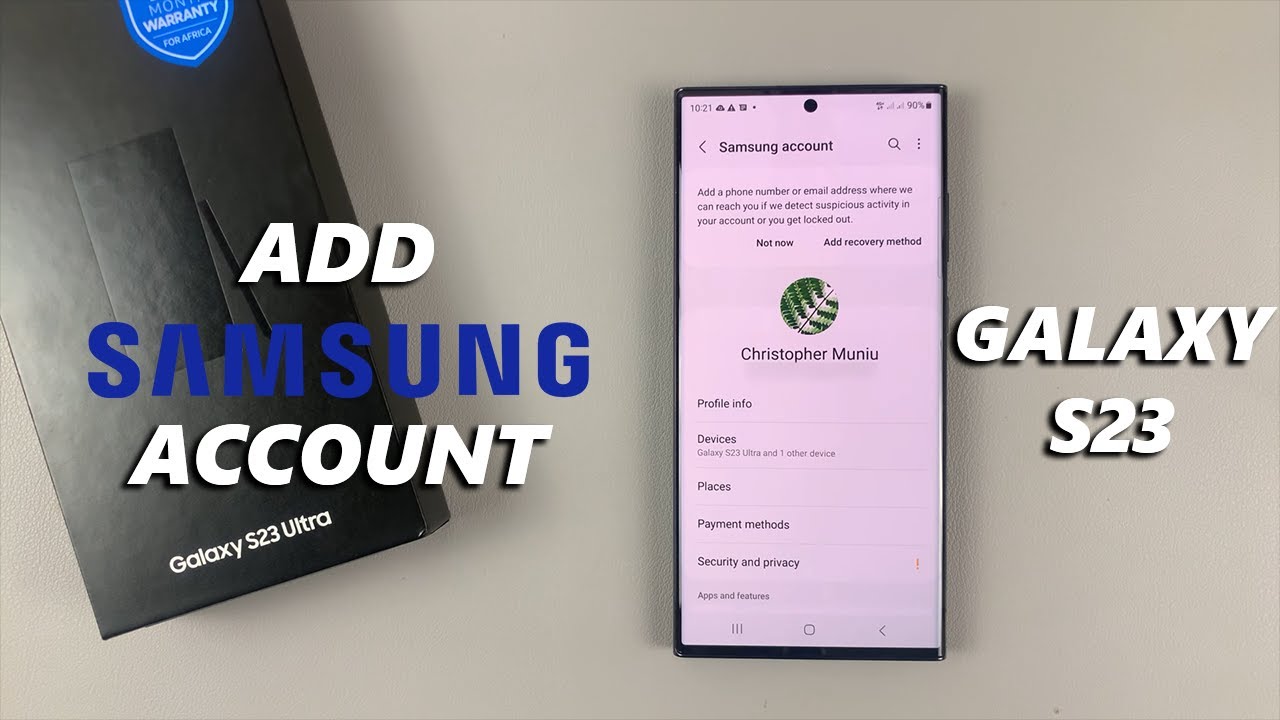 How To Add Samsung Account To Samsung Galaxy S23/S23+/S23 Ultra - YouTube
