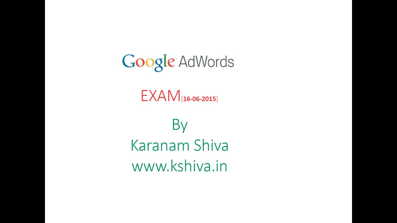 Google AdWords Exam - YouTube