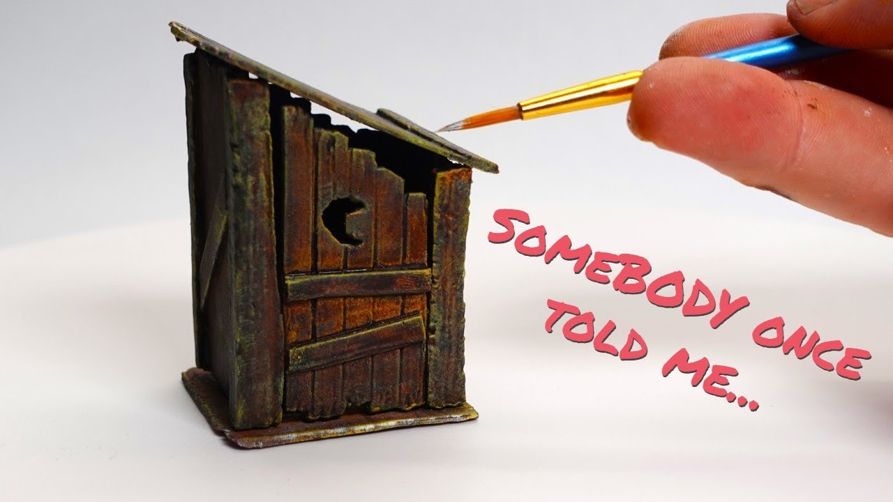 Crafting a miniature outhouse - YouTube
