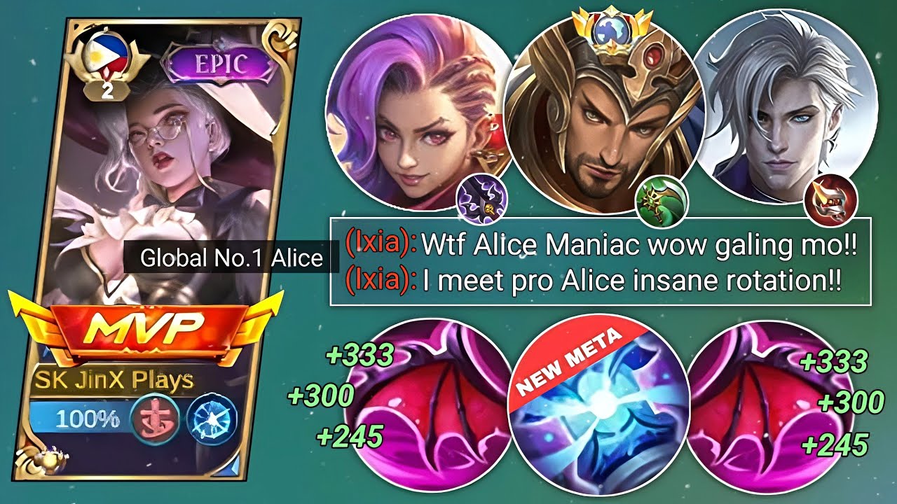 ALICE PERFECT BUILD & EMBLEM AUTO MANIAC!! HOW TO PRO ROTATION ALICE ...