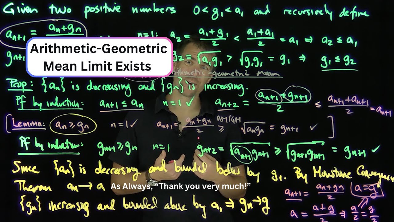The Arithmetic Geometric Mean Limit - YouTube