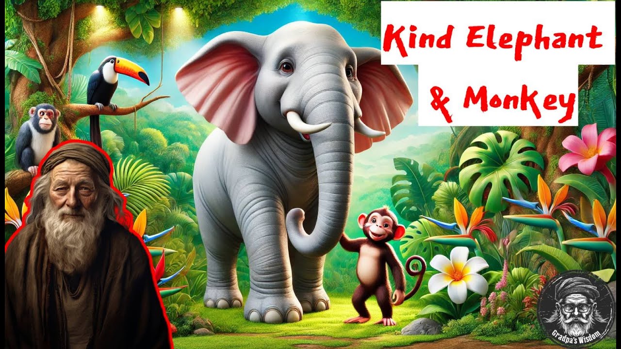 Kind Elephant and Selfish Monkey | Kids Stories | Moral Stories ...